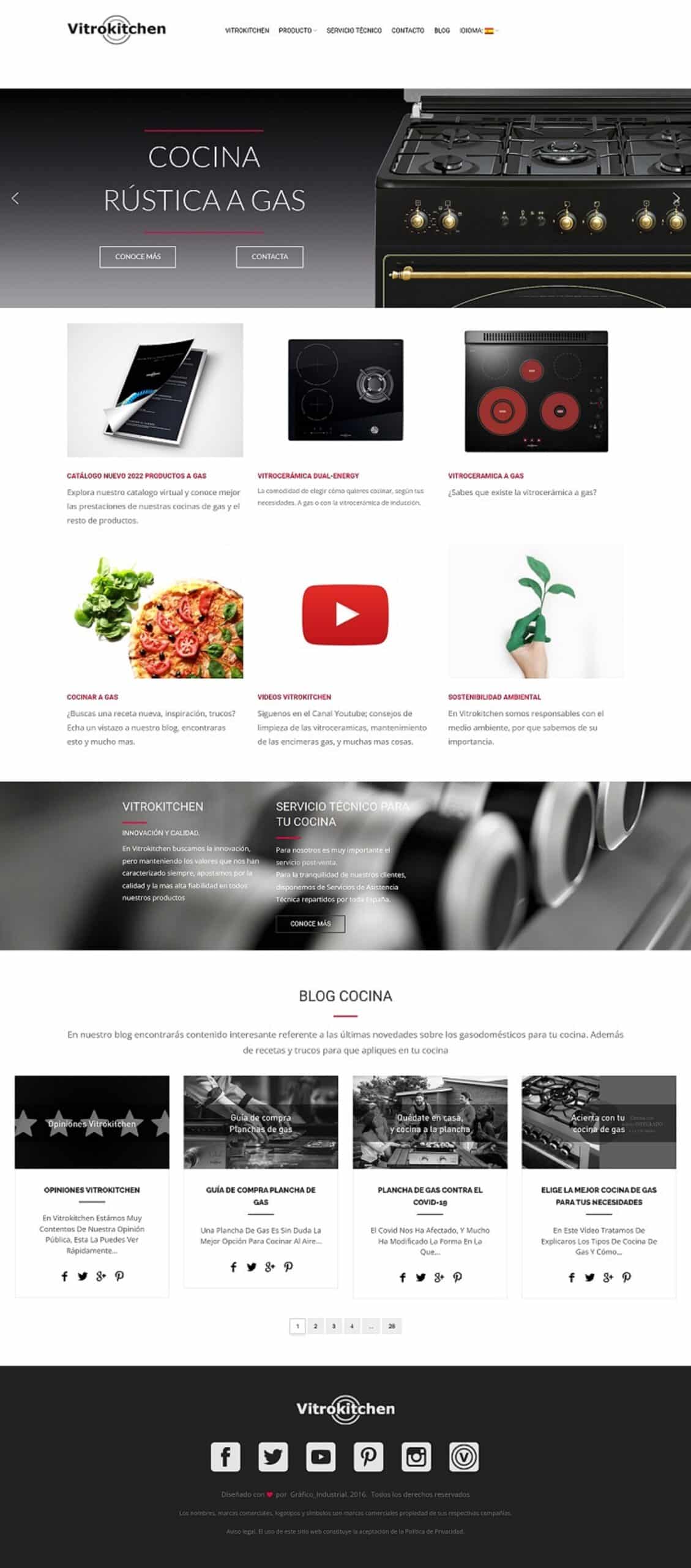 Diseño página web para Vitrokitchen - Wellaggio